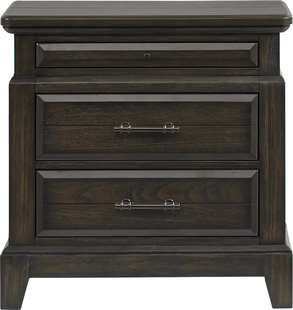 Montana Ridge Brown Dark Wood Nightstand | Rooms to Go