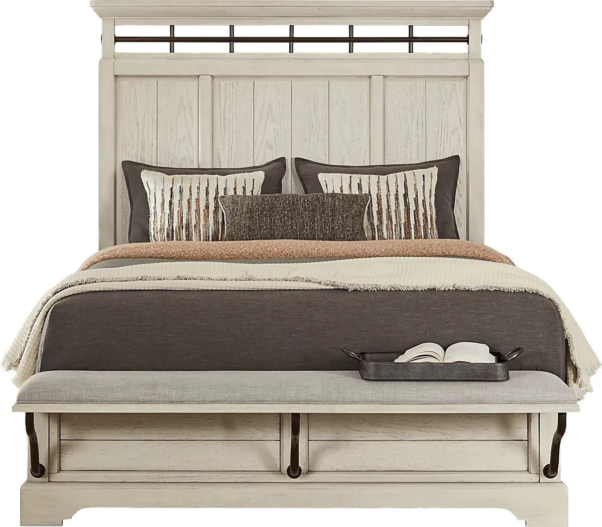 Montana Ridge White Colors,White 3 Pc King Panel Bed | Rooms to Go