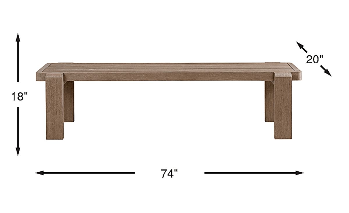 Cindy Crawford Montecello Gray Eucalyptus Outdoor 74 in. Dining Bench ...