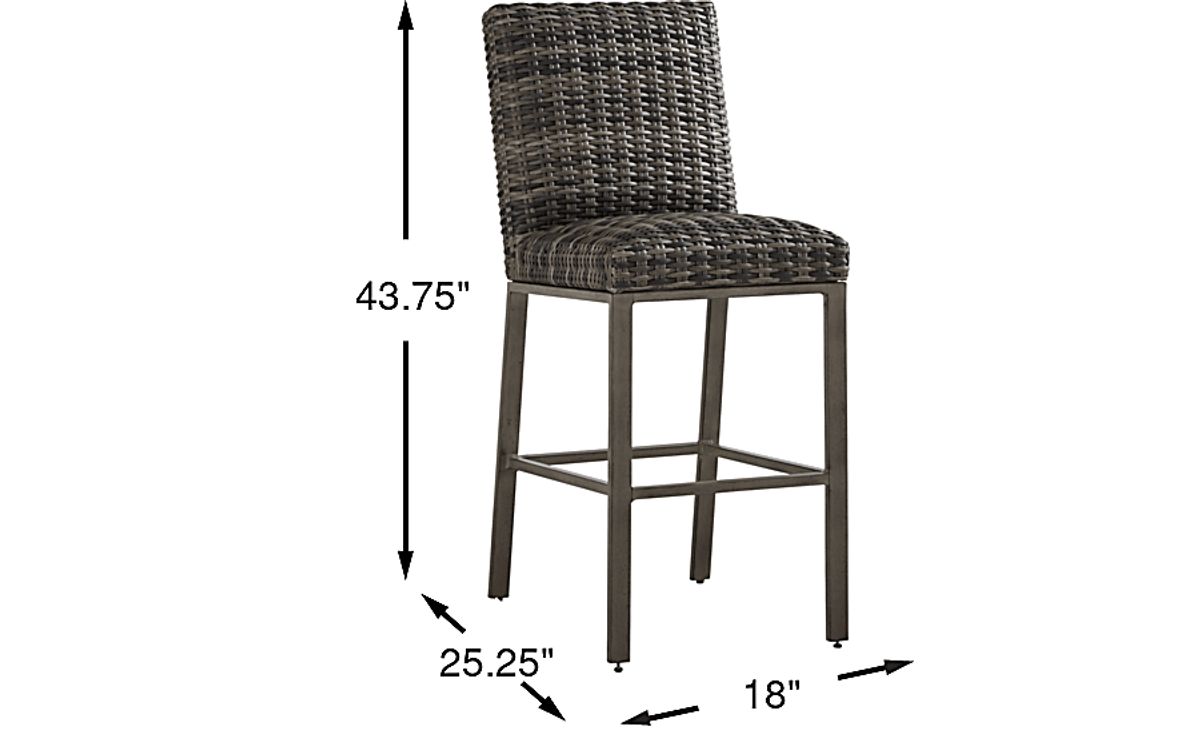 Montecello Gray Wicker Outdoor Barstool | Rooms to Go