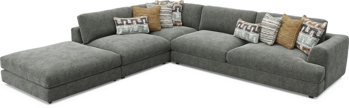 Drew & Jonathan Montecito Charcoal Black,Gray Chenille,Polyester Fabric ...
