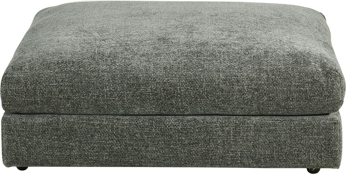 Drew & Jonathan Montecito Charcoal Black,Gray Chenille,Polyester Fabric Ottoman | Rooms to Go