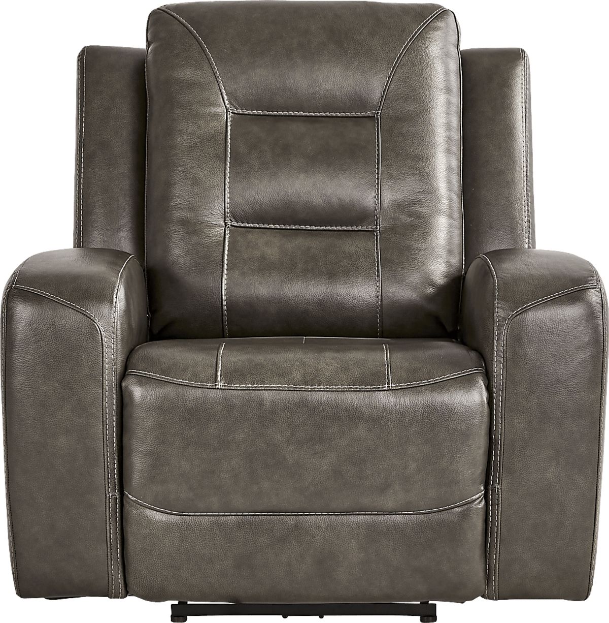 Montero Charcoal Black,Gray Leather Dual Power Recliner | Rooms to Go