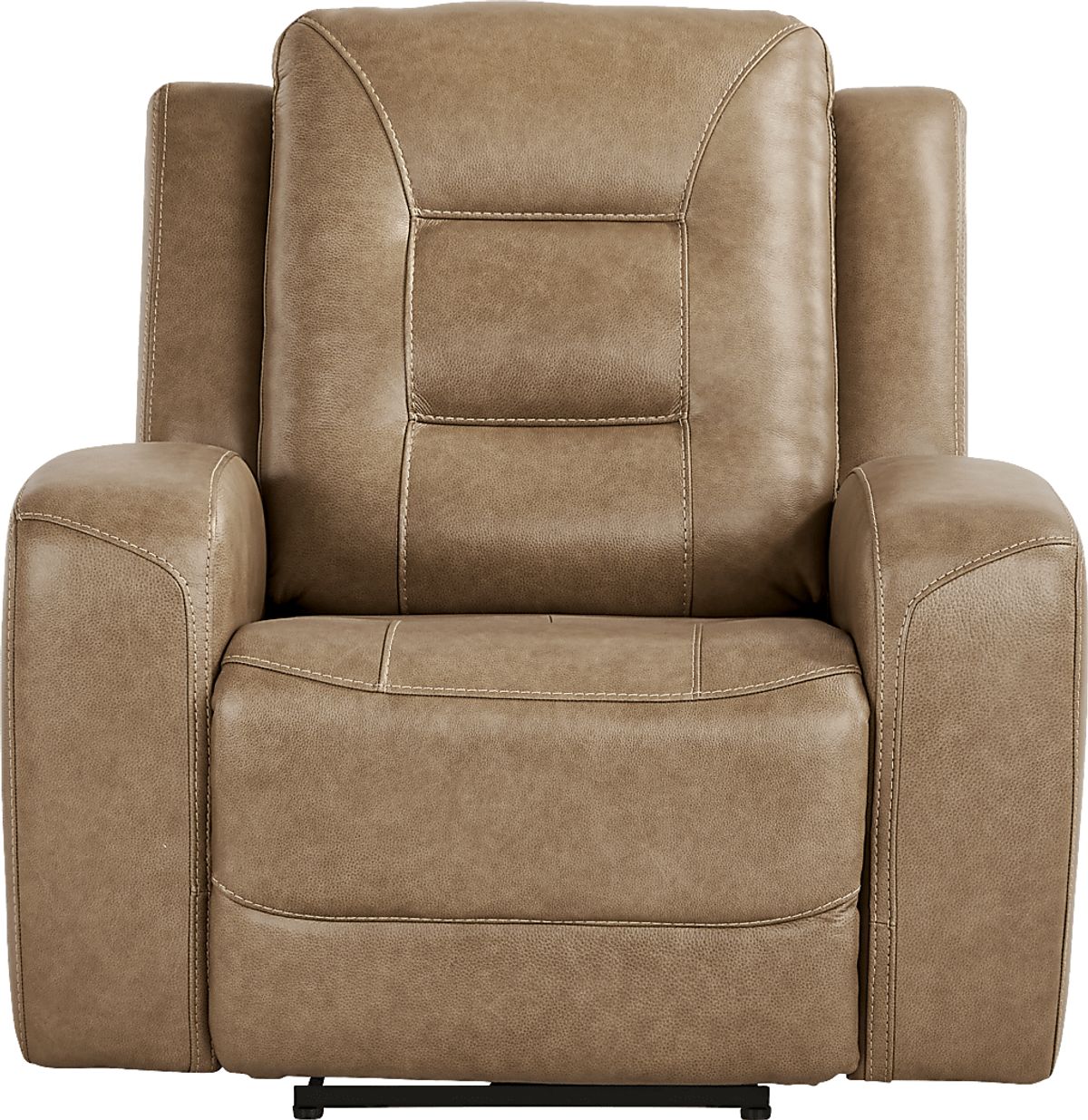 Montero Sand Beige Leather Dual Power Recliner | Rooms to Go
