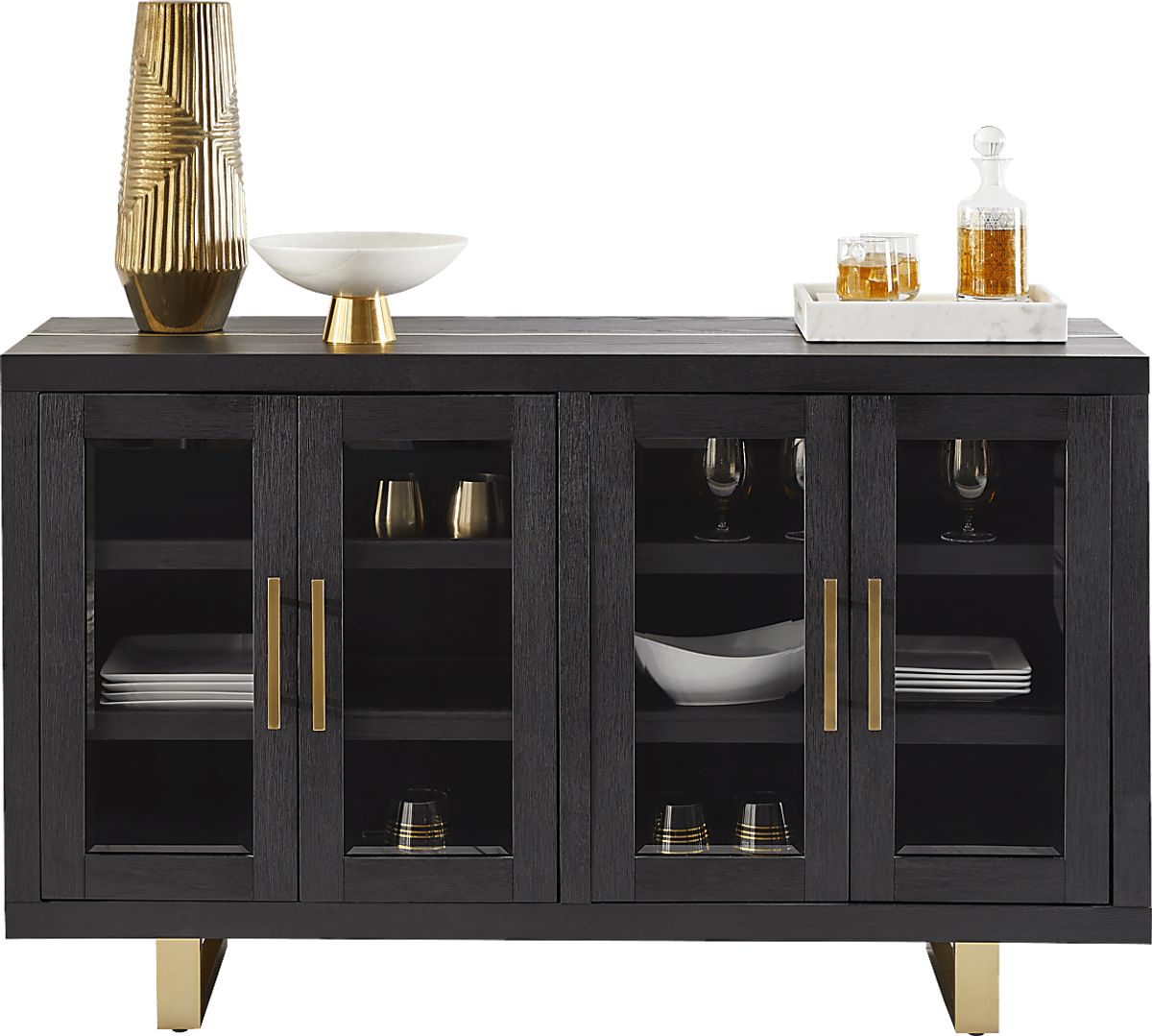 Montpelier Charcoal Gray Server | Rooms to Go
