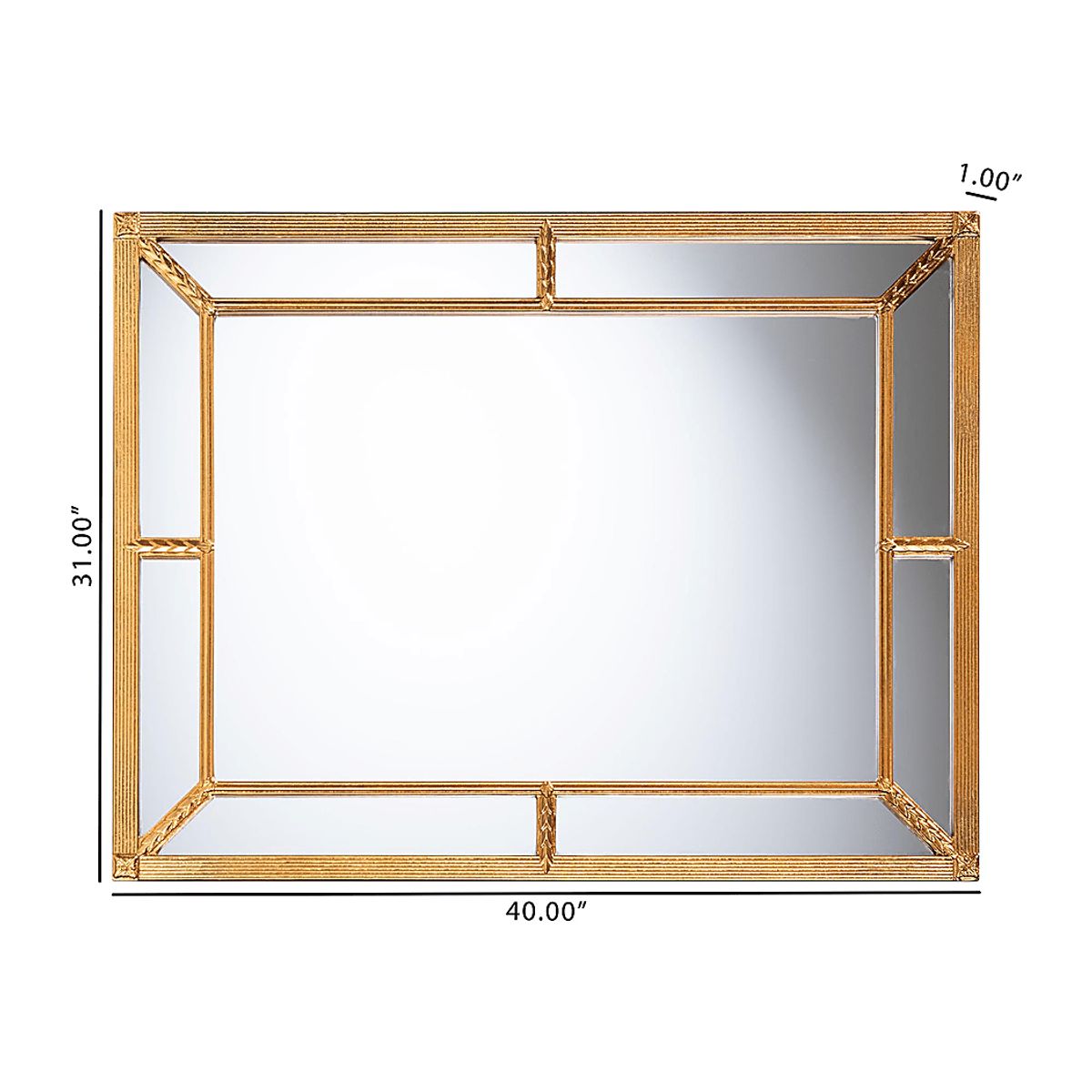 Moongolden Gold Colors,Metal Yellow Rectangle Mirror | Rooms to Go