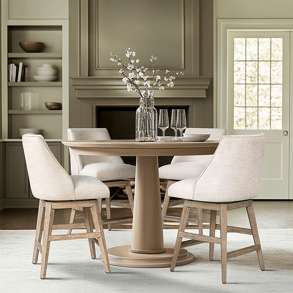 Moonshadow Light Gray Polyester Fabric Counter Height Stool | Rooms to Go