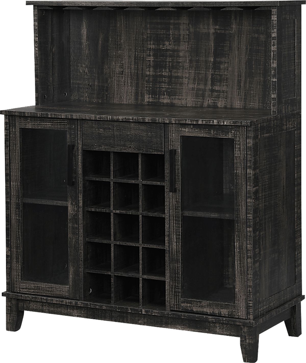 Moorman Charcoal Gray Bar Cabinet | Rooms to Go