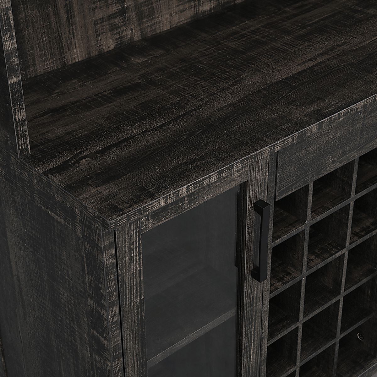 Moorman Charcoal Gray Bar Cabinet | Rooms to Go