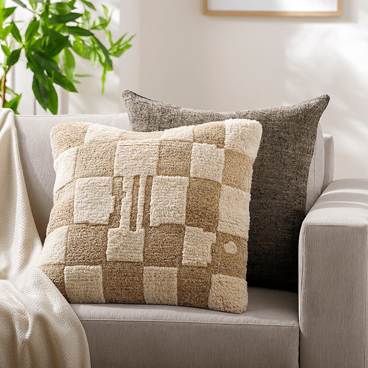 Morcos Tan Beige,Brown Accent Pillow | Rooms to Go