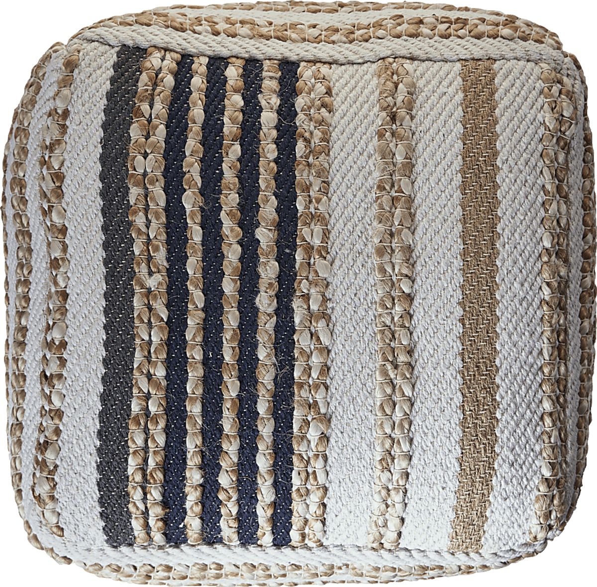 Moreze Black,Tan Beige,Black,Brown Cotton,Jute Fabric Poufs | Rooms to Go