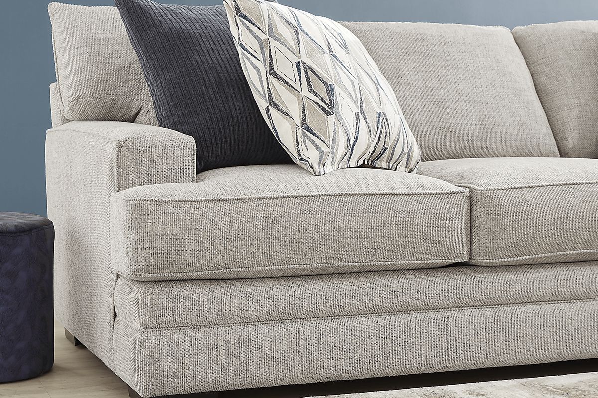 Morgan Falls 2 Pc Gray Chenille Fabric Living Room Set With Sofa ...