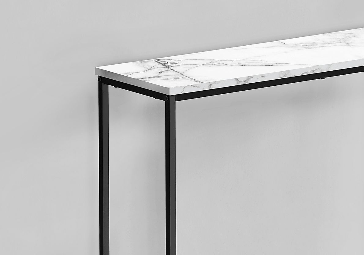Mornay White Marble Sofa Table - Rooms To Go