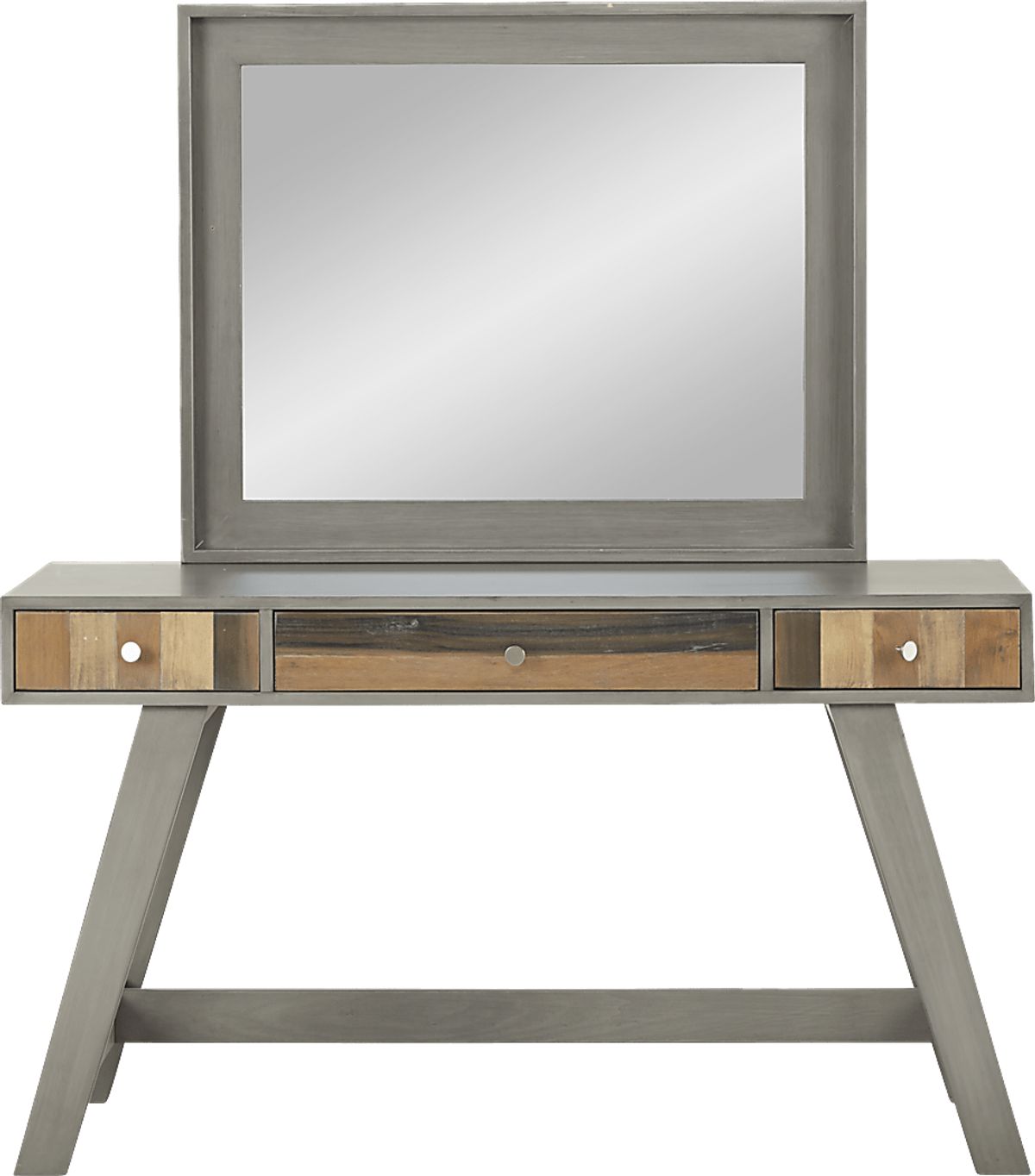 Moss Creek Jr. Gray Desk & Mirror | Rooms to Go