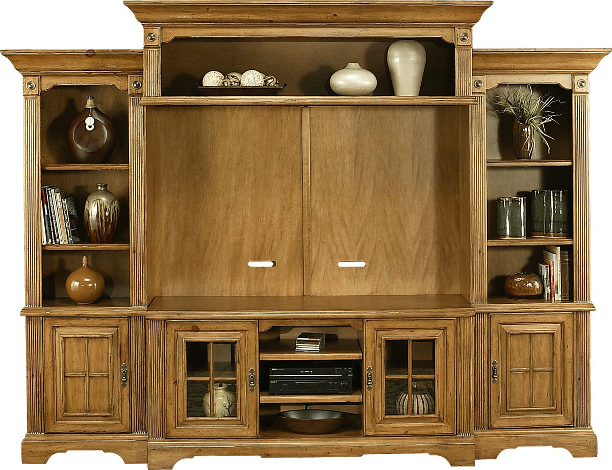 Mountain Bluff Light Pine Wood Wall Unit | Rooms to Go