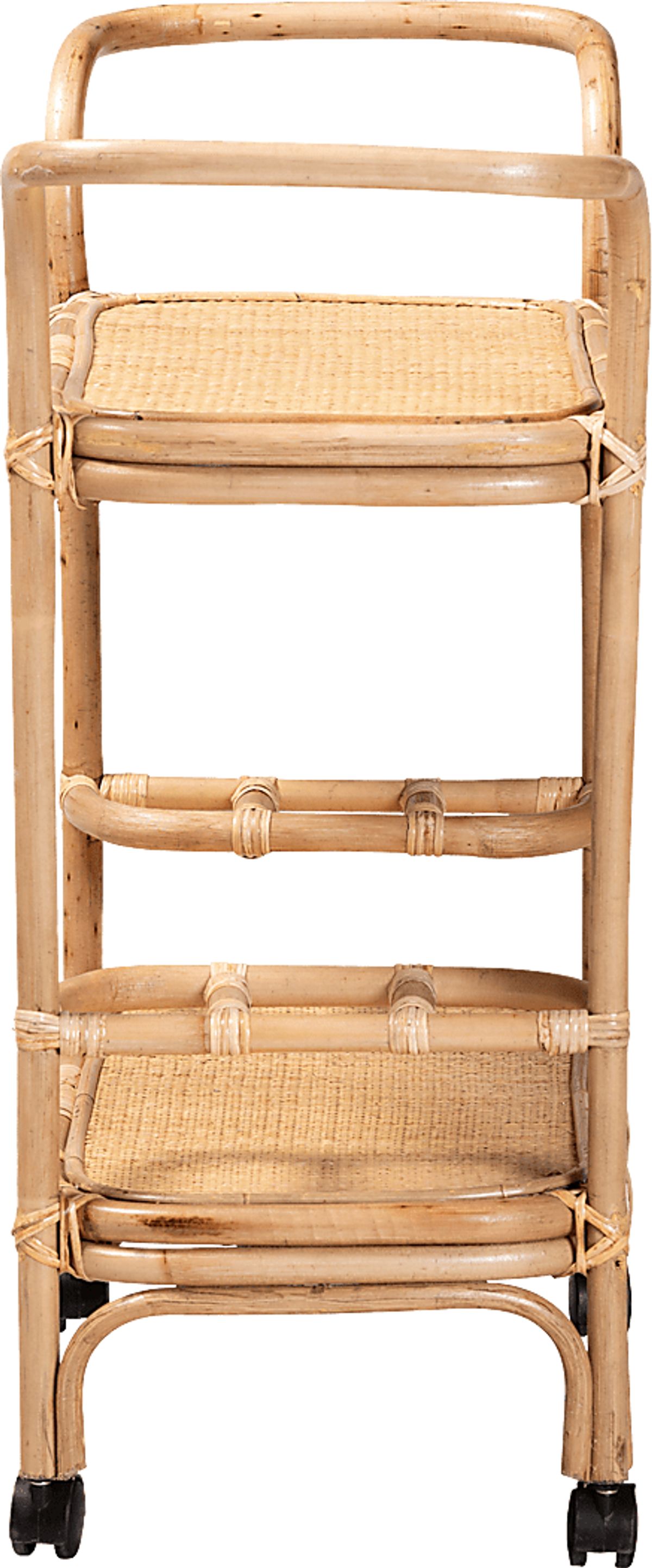 Mowrer Light Wood Fruitwood Brown Bar Cart | Rooms to Go