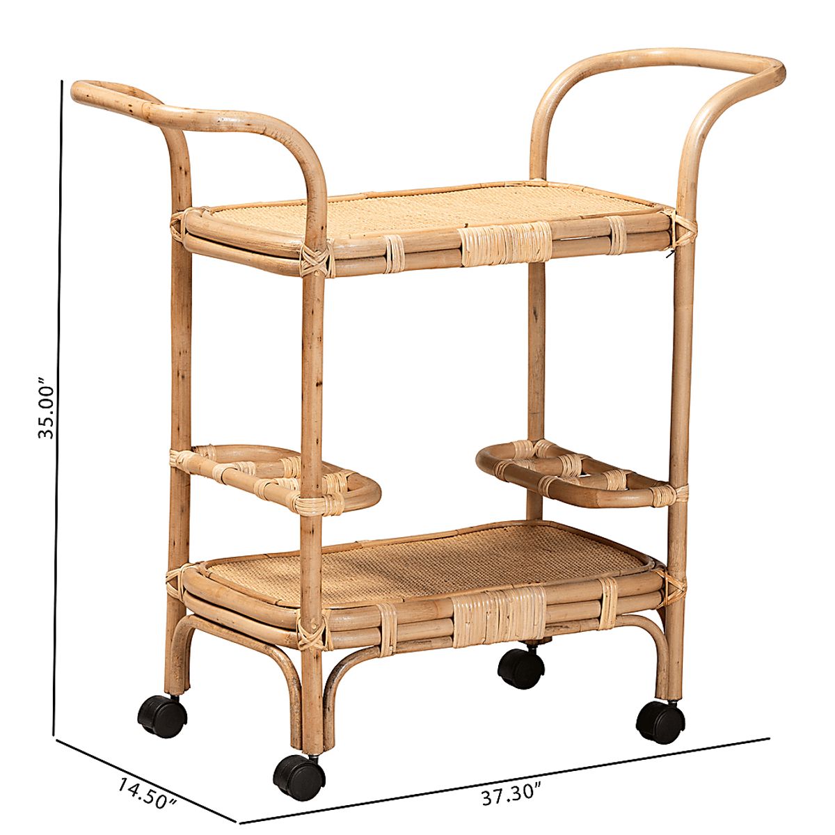 Mowrer Light Wood Fruitwood Brown Bar Cart | Rooms to Go