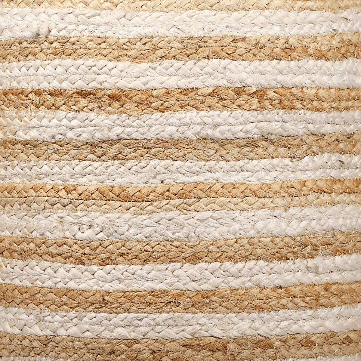 Mulemba Natural Beige,White Pouf | Rooms to Go