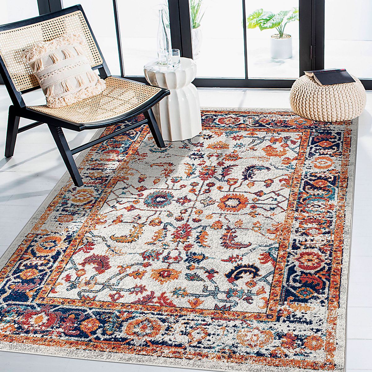 Mulmeda Multi,Orange Multi,Orange,Red Rugs | Rooms to Go