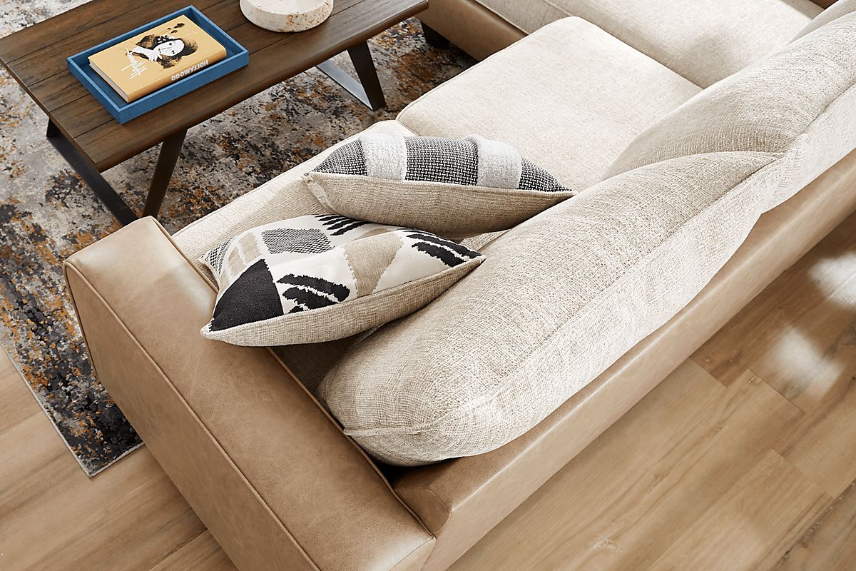 Murphy 5 Pc Beige Woven Living Room Set With 2 Pc Left Arm Chaise Sectional, Cocktail Table, End ...