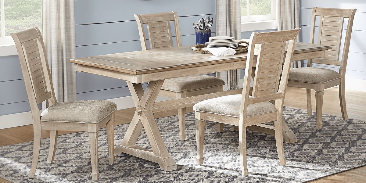 Nantucket Breeze Bisque Light Wood,White Dining Table | Rooms to Go