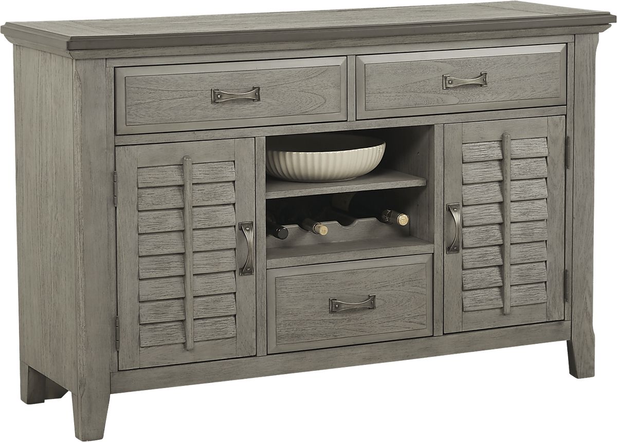 Nantucket Breeze Gray Server | Rooms to Go