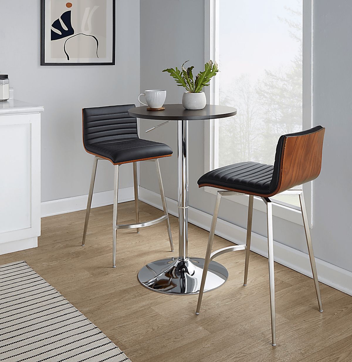 Narsi Chrome Metal 3 Pc Dining Set | Rooms to Go