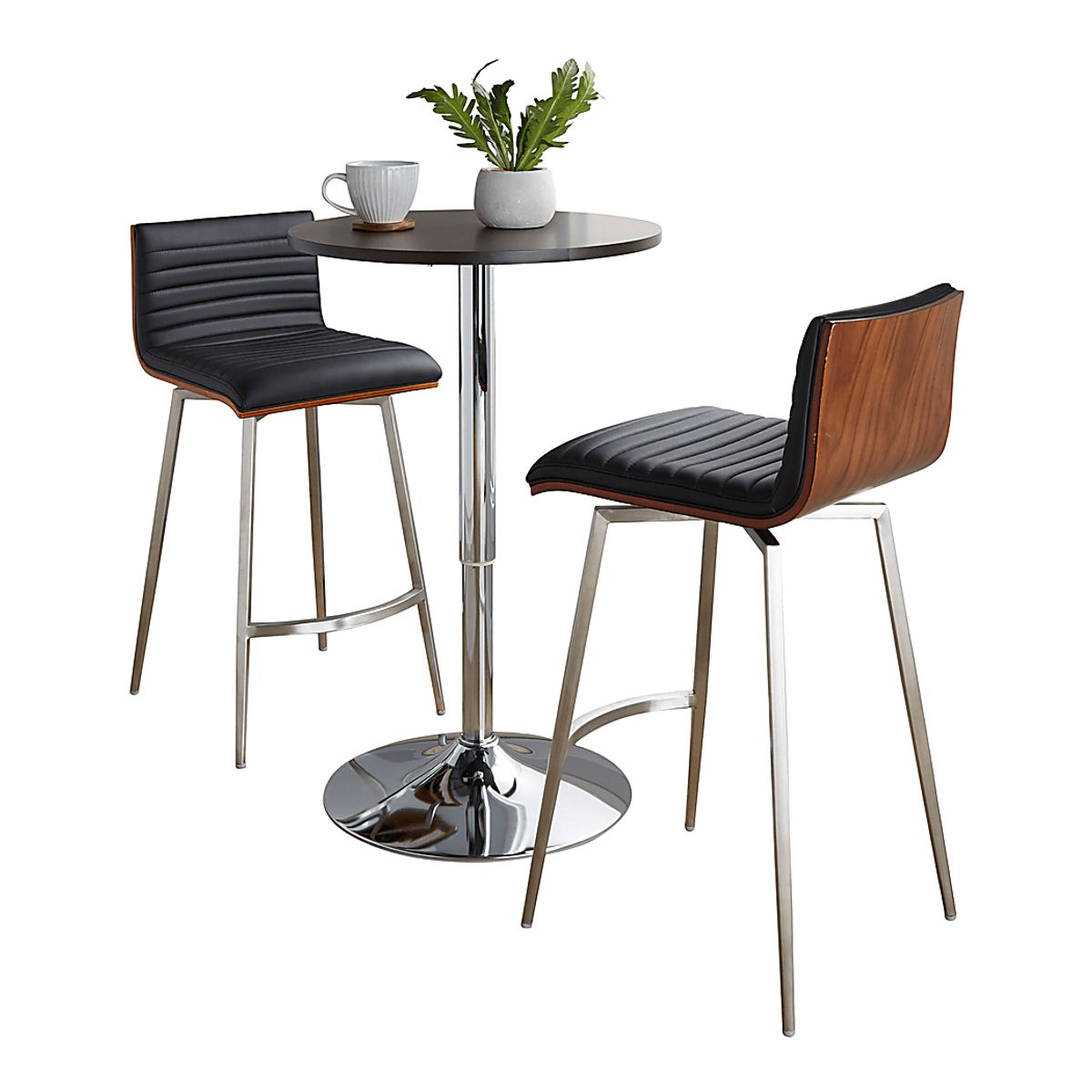 Narsi Chrome Metal 3 Pc Dining Set | Rooms to Go