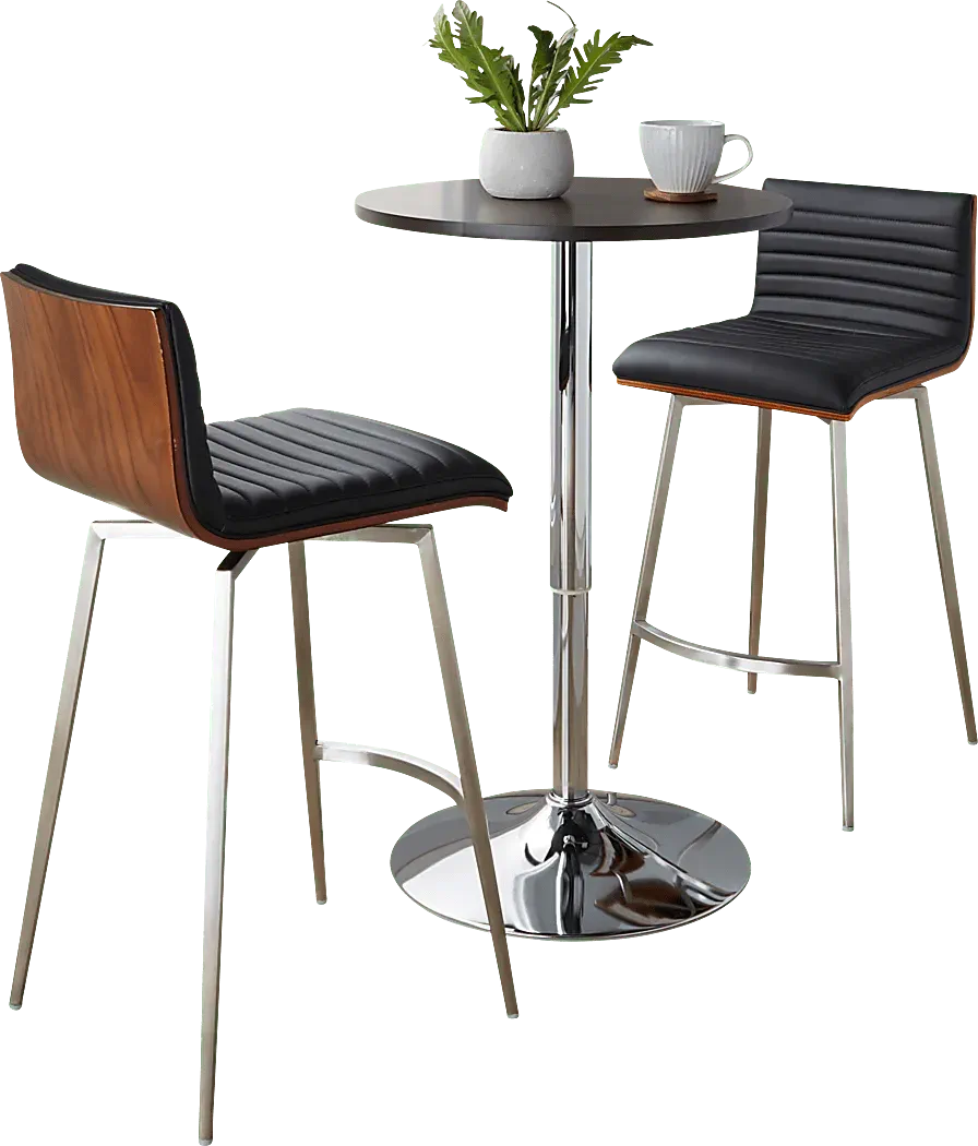 Narsi Chrome Metal 3 Pc Dining Set | Rooms to Go