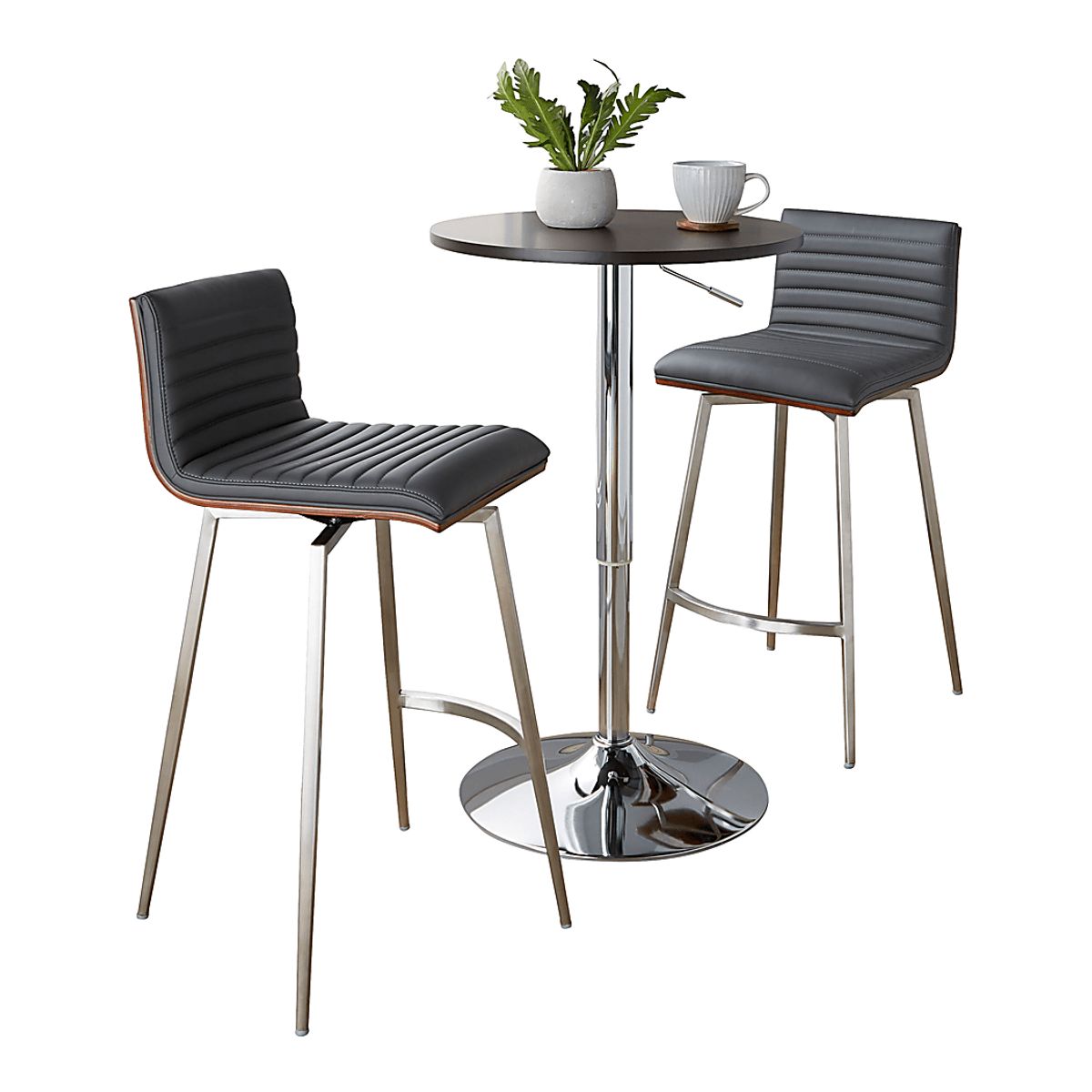 Narsi Chrome Metal 3 Pc Dining Set | Rooms to Go