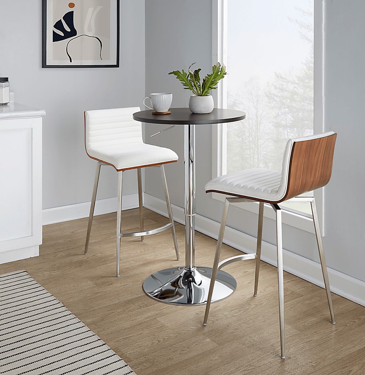 Narsi Chrome Metal 3 Pc Dining Set | Rooms to Go