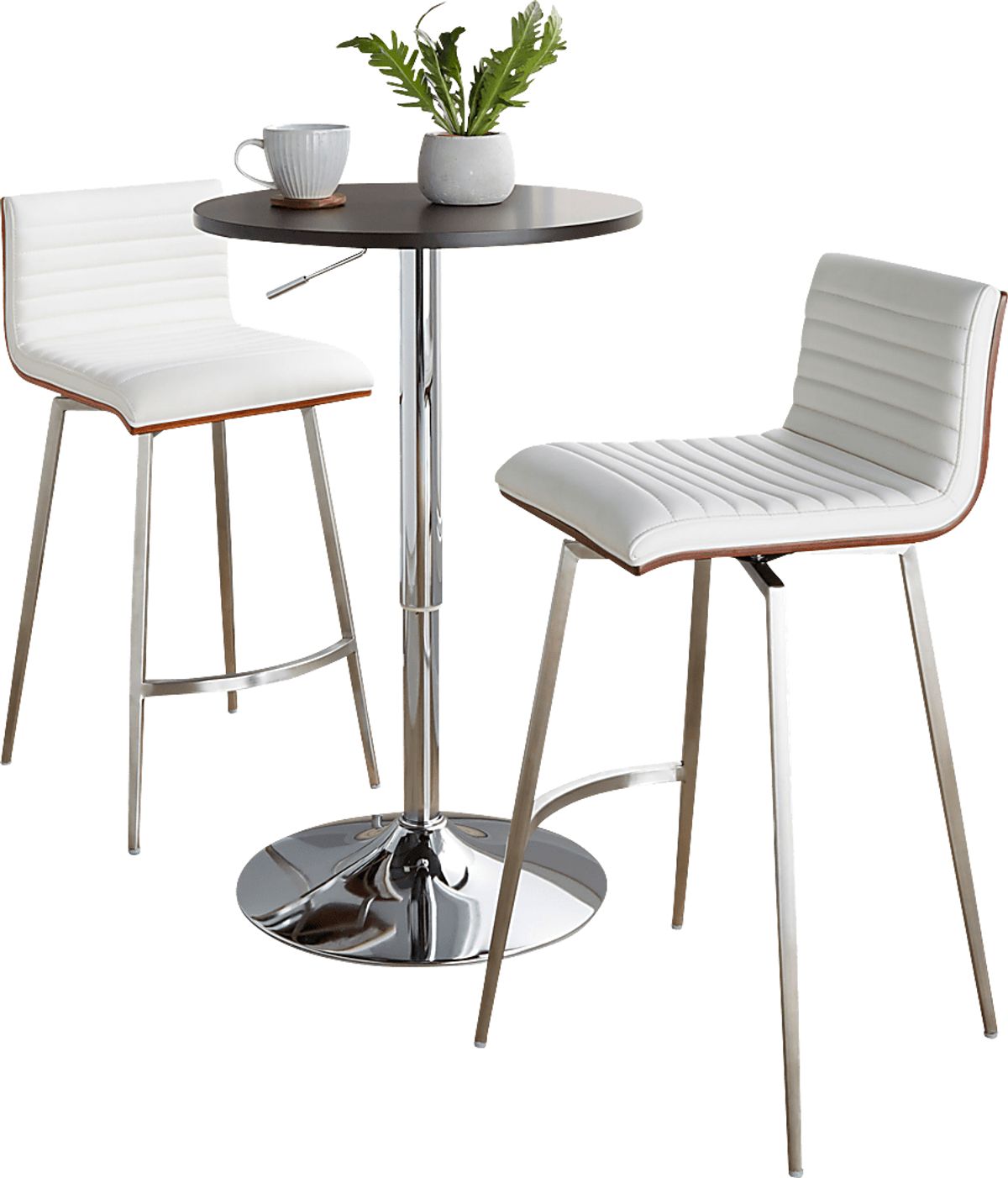 Narsi Chrome Metal 3 Pc Dining Set | Rooms to Go