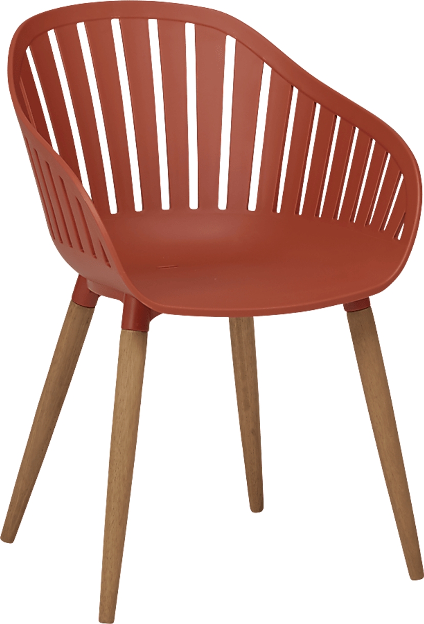 Nassau 5 Pc Light Wood Fruitwood Orange Orange,Red Outdoor Dining Set ...