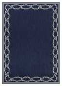 Nautical Border Navy Blue Polypropylene Fabric Outdoor Rug | Rooms to Go