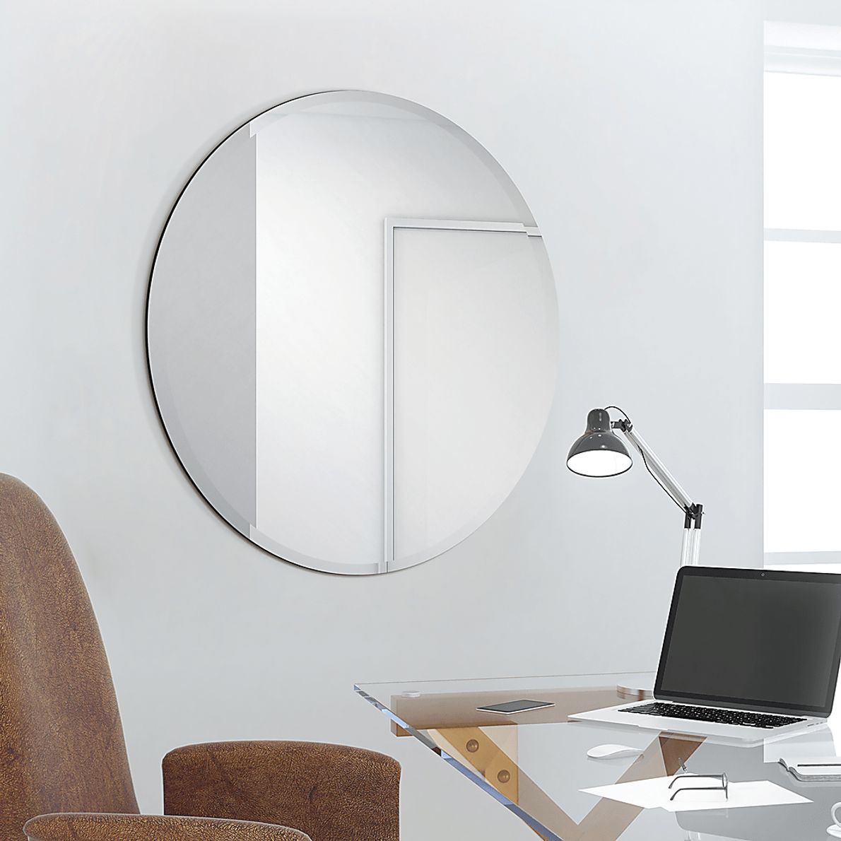 Nayda Silver Round Mirror - Rooms To Go
