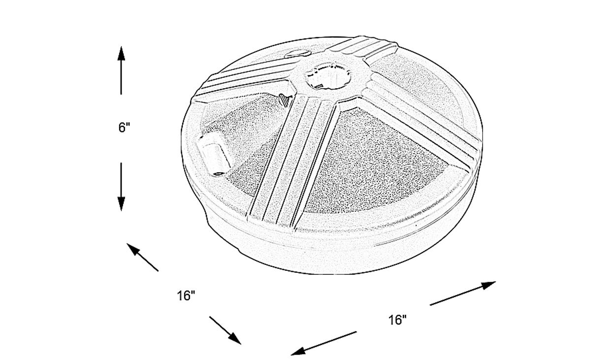 Neala Brown Dark Wood Synthetic Fabric Outdoor Umbrella Base - 50 Lb ...