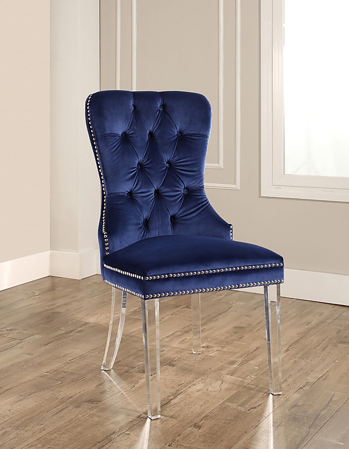 Necco Navy Blue Side Chair | Rooms to Go