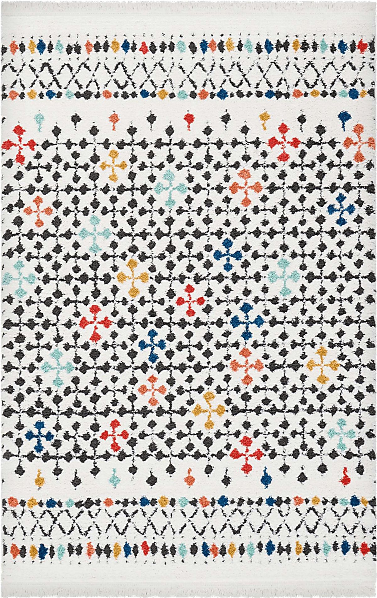 Neela White Polypropylene Fabric Rug | Rooms to Go