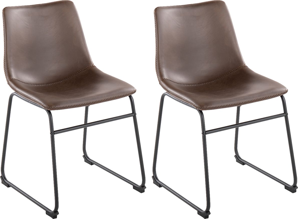 Nehru Espresso Dark Wood Polyurethane Fabric Dining Chair, Set Of 2 ...