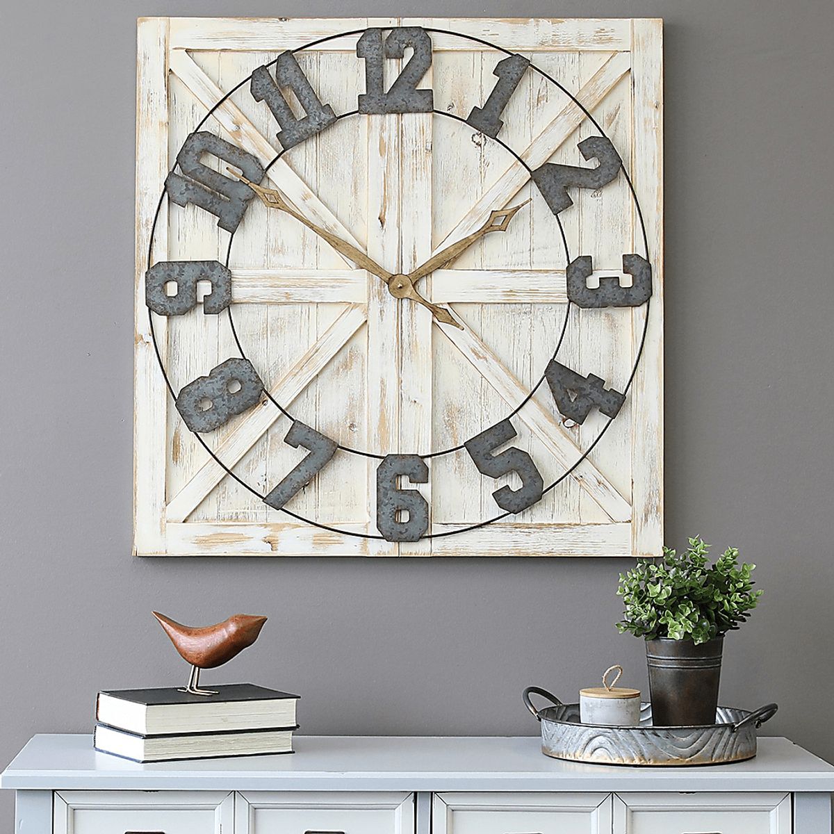 Nellee White Colors,White Clock | Rooms to Go