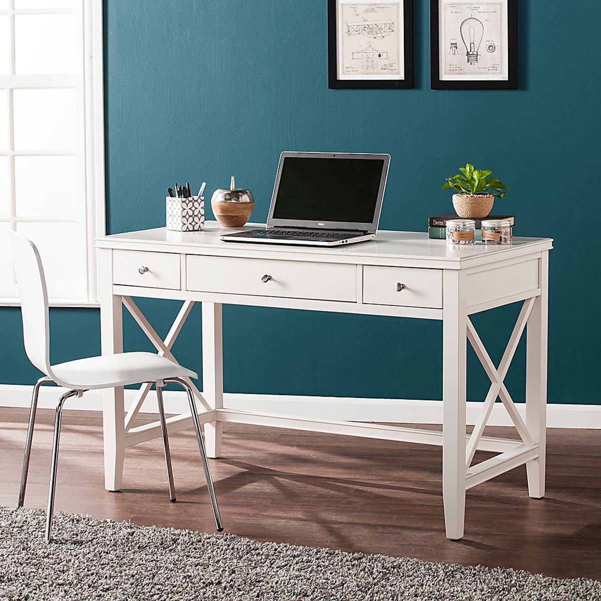 Nellview White Colors,White Desk | Rooms to Go