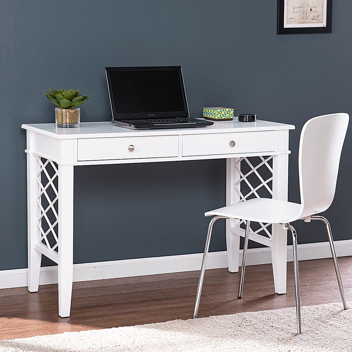 Nelwyn White Desk - Rooms To Go
