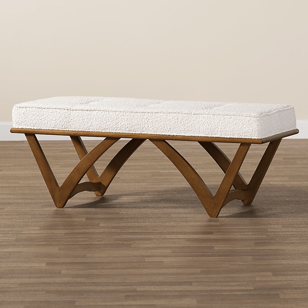 Nemasket Cream Beige Acrylic,Polyester Fabric Bench | Rooms to Go