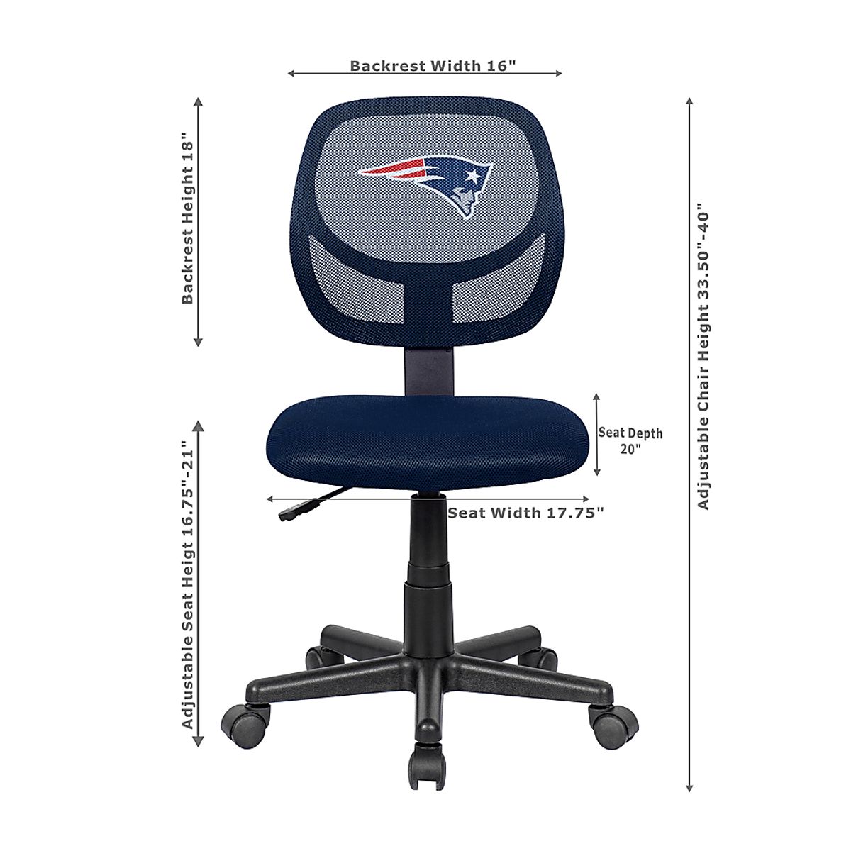 Nfl Desk And Chair Blue,Red,White Colors,White | Rooms to Go