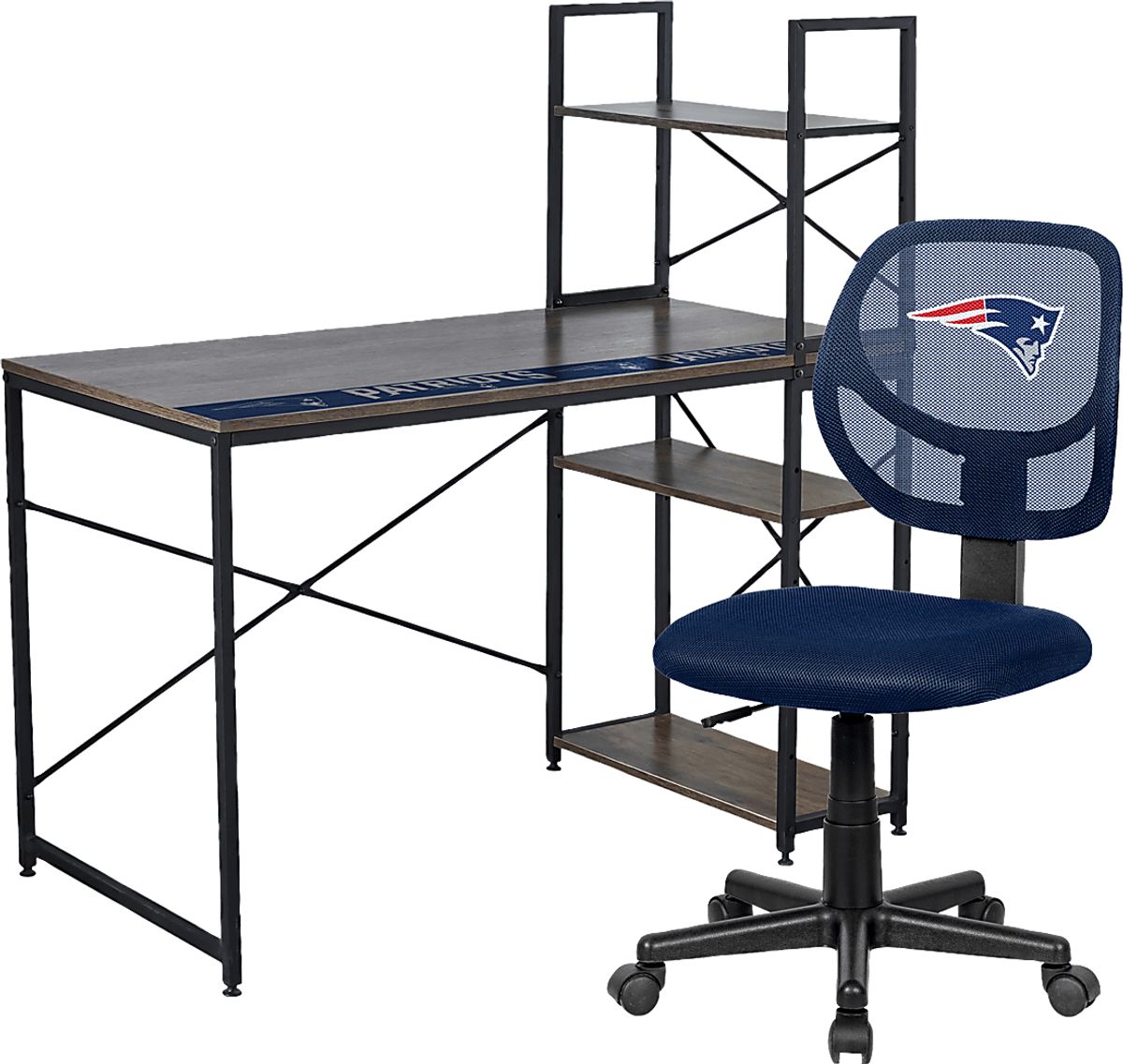 Nfl Desk And Chair Blue,Red,White Colors,White | Rooms to Go