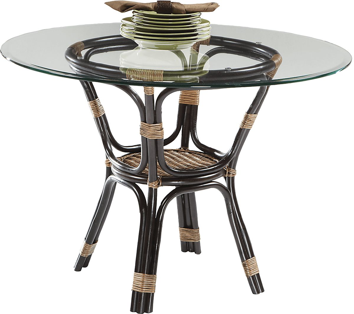 New Pacific Dark Rattan Wood Dining Table | Rooms to Go