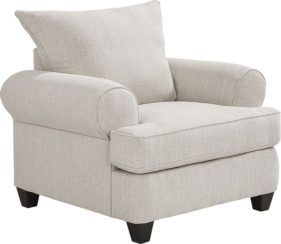 Newcastle Ivory Beige Chenille Fabric Chair - Rooms To Go