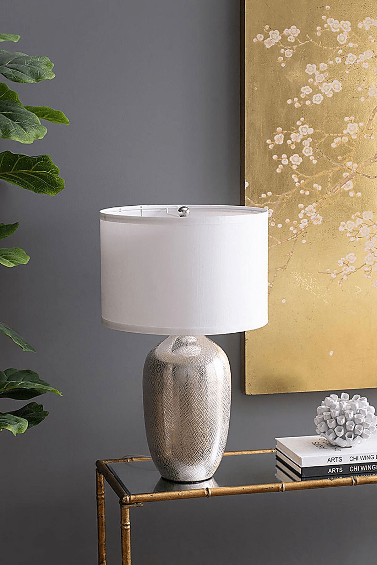 Newham Club Silver Gray Table Lamp | Rooms to Go