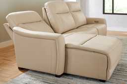 Drew & Jonathan Newport Almond Beige Leather 3 Pc With Chaise Left Dual ...