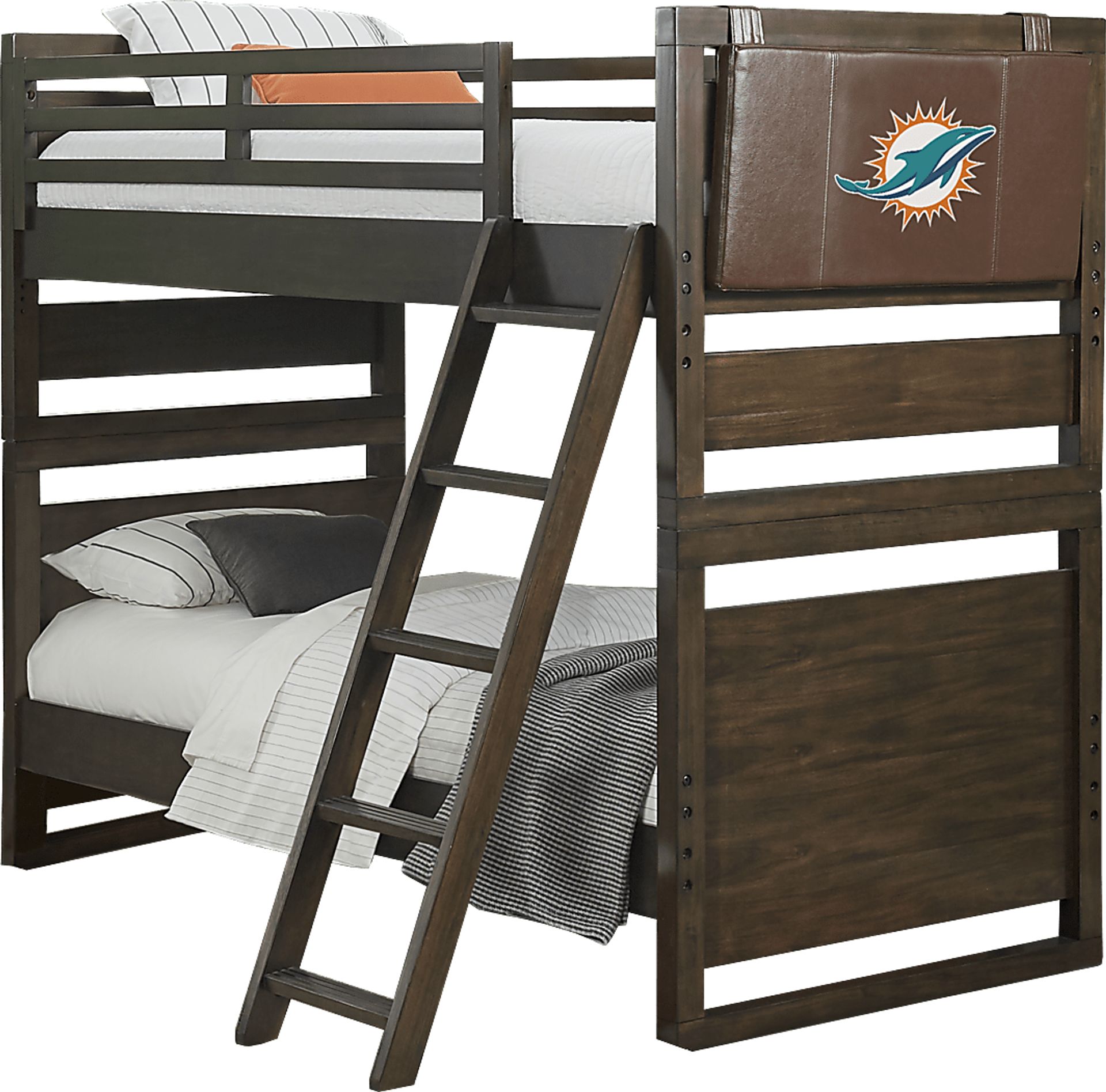 Nfl 1st & Goal 5 Pc Brown Cherry Dark Wood Twin/Twin Bunk Bed | Rooms to Go